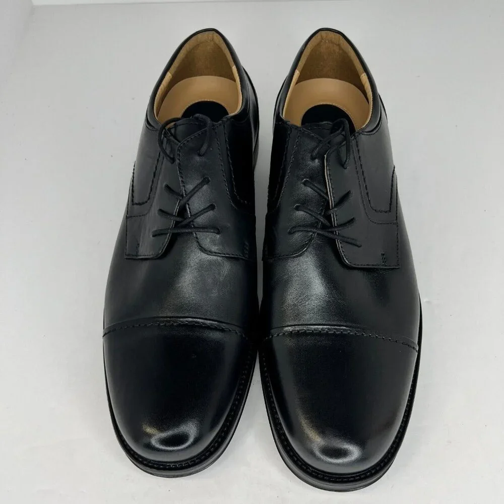 Chaps | Shoes | Chaps Mens 9626844 Black Belmont Cap Toe Leather Oxford ...